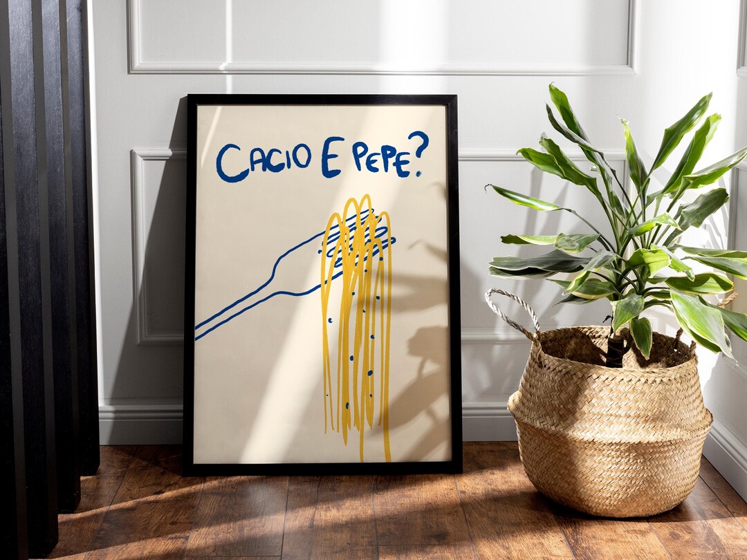 Italian Cacio E Pepe Pasta Poster Perfect for Food Lover - Digital ...