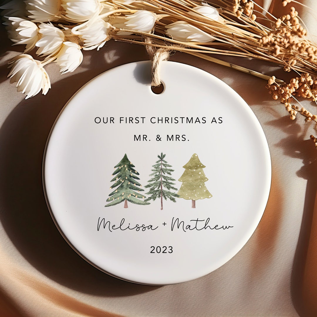 Personalized First Christmas Married Ornament - Custom First Christmas ...