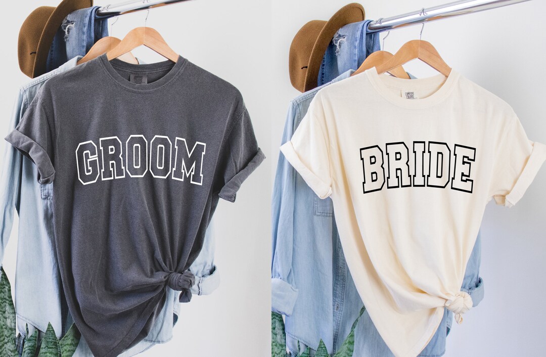 Comfort Color Bride Groom Shirt, Wedding Shirt, Bride and Groom Shirt ...