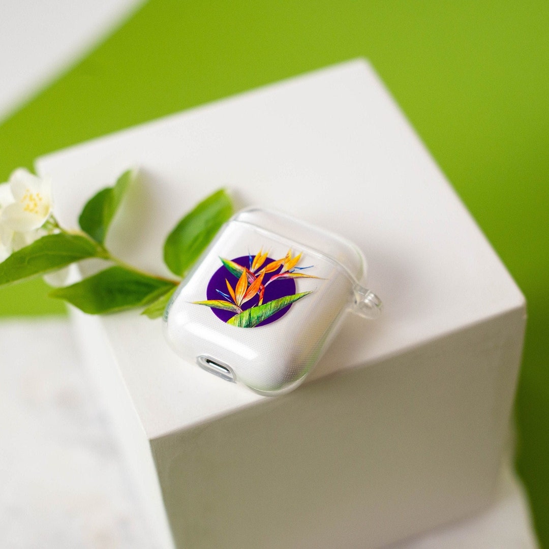 Cute AirPod Case With Tropical Strelitzia Flower, Clear AirPod PRO 2 ...