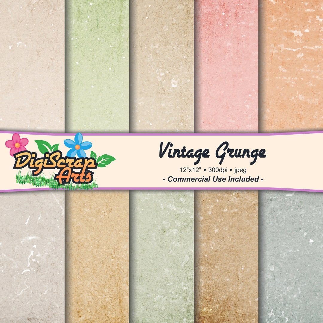 10 Vintage Grunge Digital Papers Instant Download Commercial Use ...