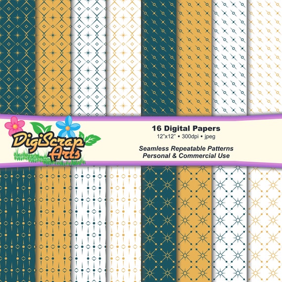 16 Digital Paper Backgrounds Instant Download Dark Green & | Etsy