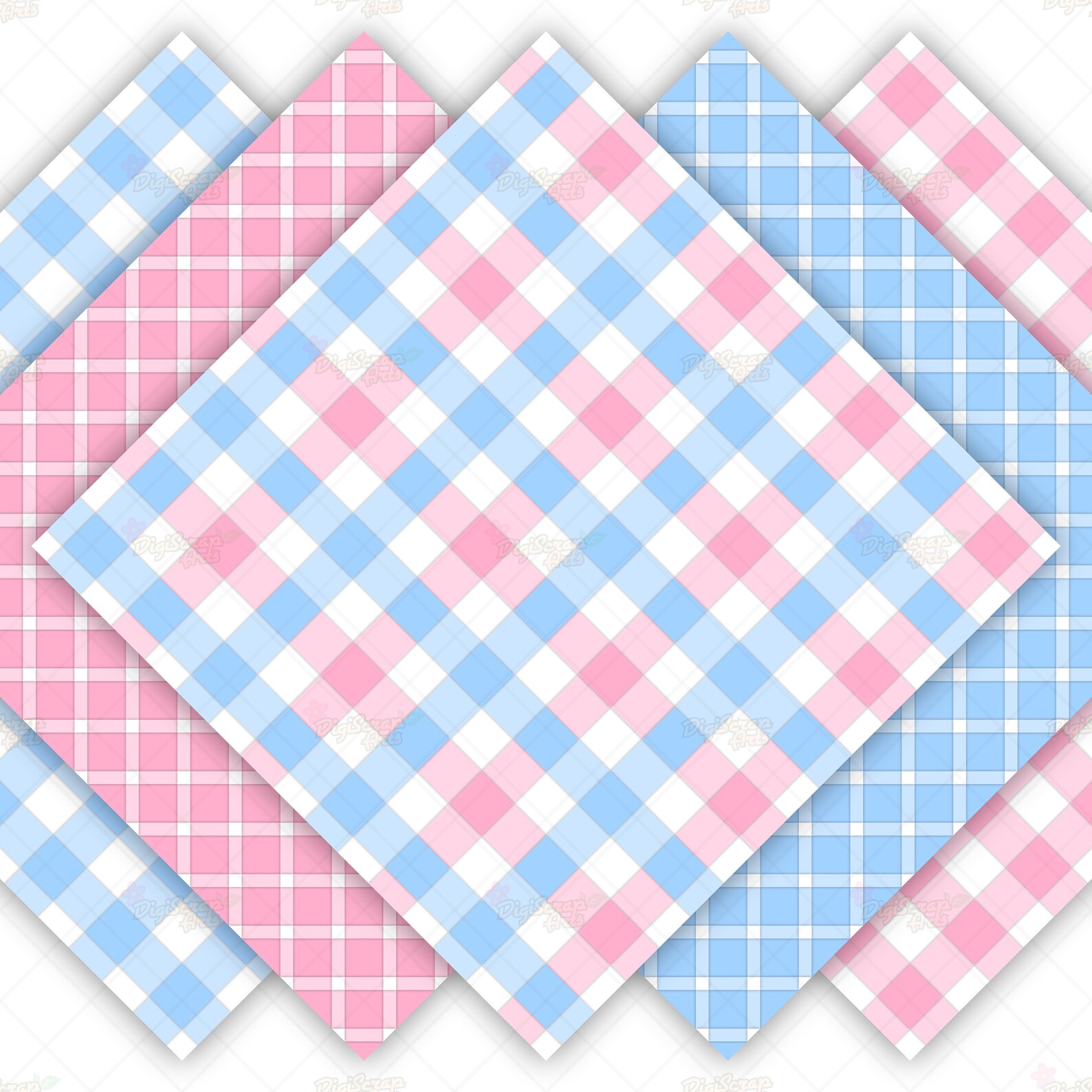 10 Pink and Blue Digital Paper Backgrounds – Instant Download – Pink ...