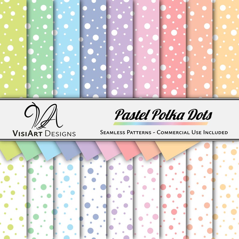 Pastel Polka Dots Digital Paper | Seamless Polka Dots Pattern ...