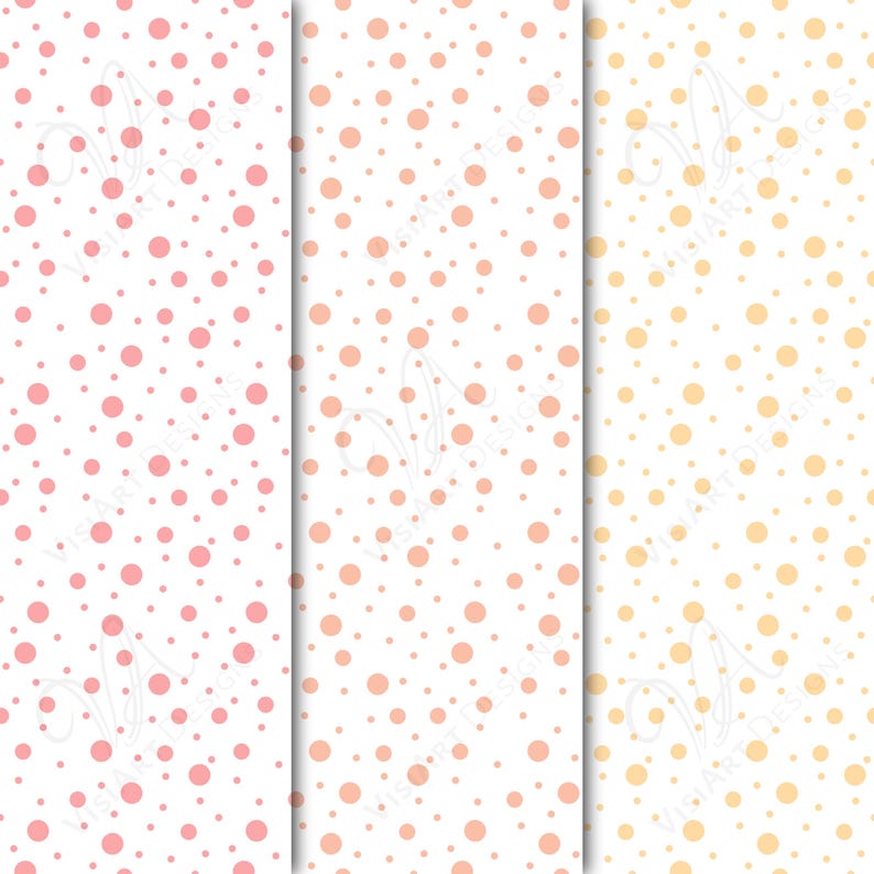 Pastel Polka Dots Digital Paper | Seamless Polka Dots Pattern ...