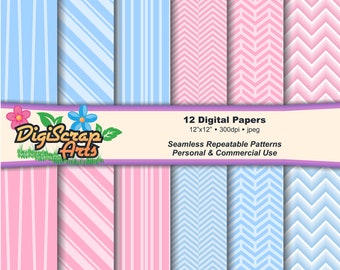 10 Pink and Blue Digital Paper Backgrounds Instant Download | Etsy