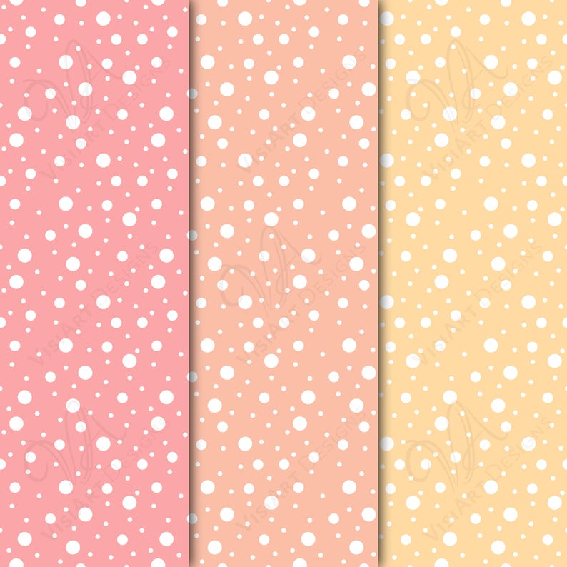 Pastel Polka Dots Digital Paper | Seamless Polka Dots Pattern ...
