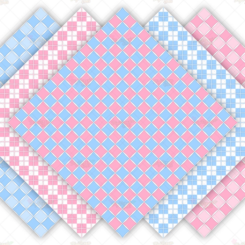 10 Pink and Blue Digital Paper Backgrounds – Instant Download – Pink ...