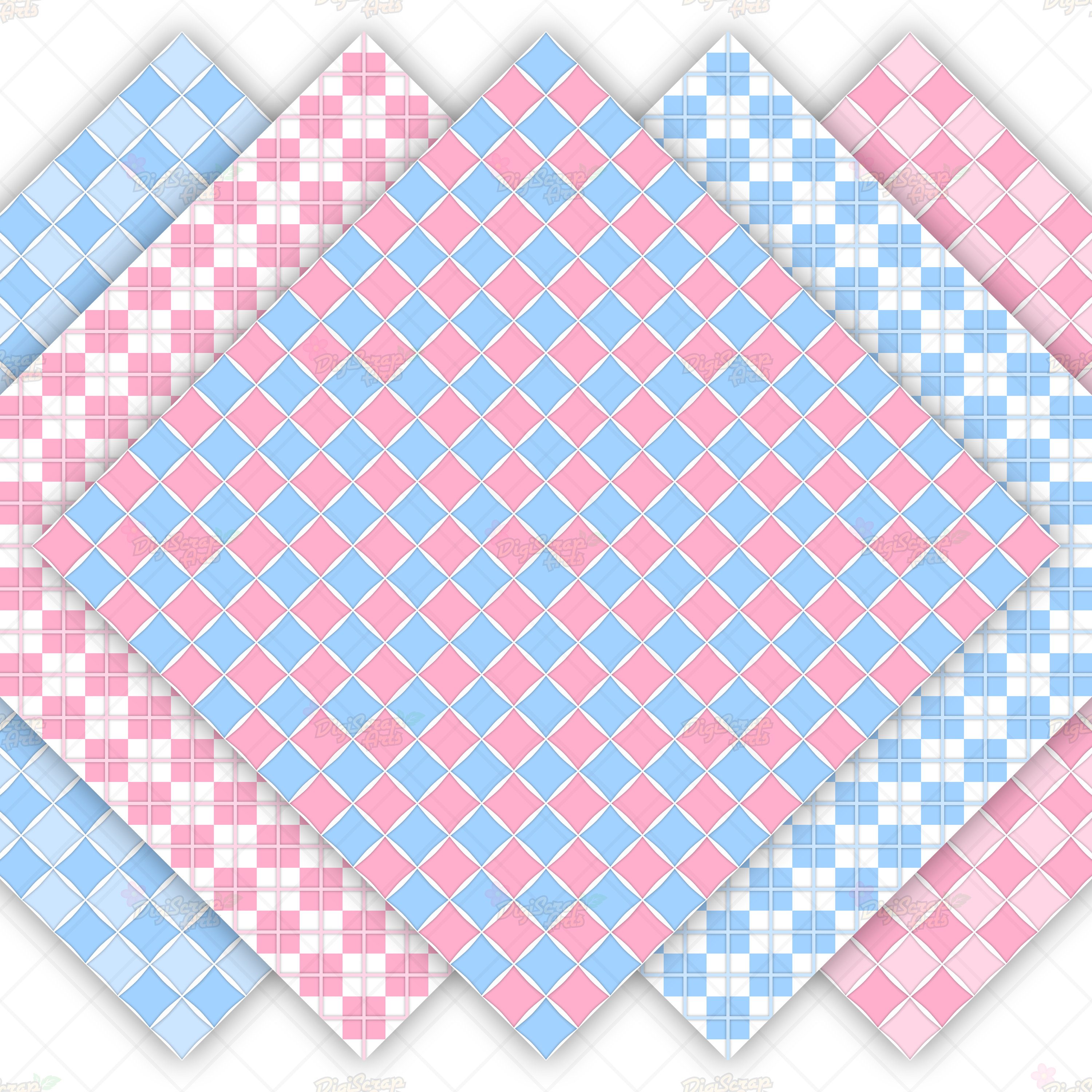 10 Pink and Blue Digital Paper Backgrounds – Instant Download – Pink ...