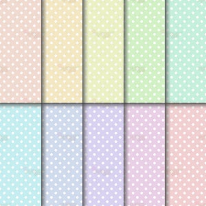 30 Pastel Polka Dots Digital Paper Pack – Instant Download / Commercial ...