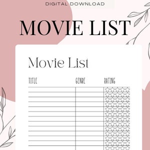 Movie List - Etsy