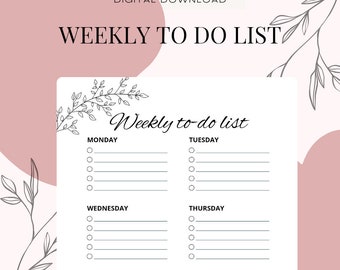 Minimalist Weekly Planner, Printable Weekly Planner, Daily Planner ...