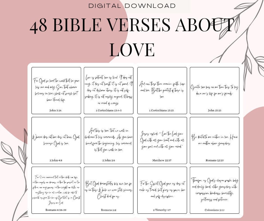 48 Bible Verse Cards About Love - Etsy