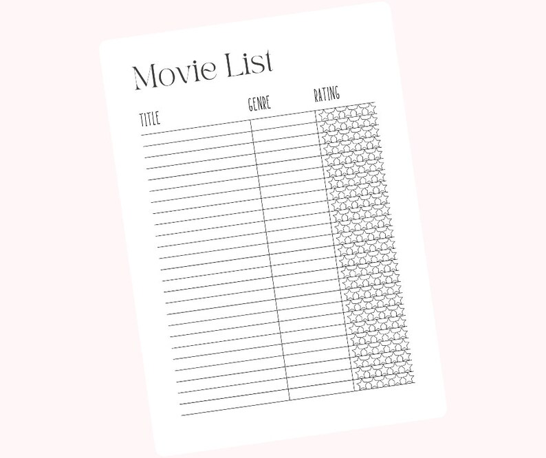 Movie List - Etsy