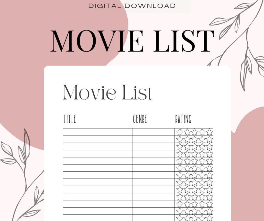 Movie List - Etsy