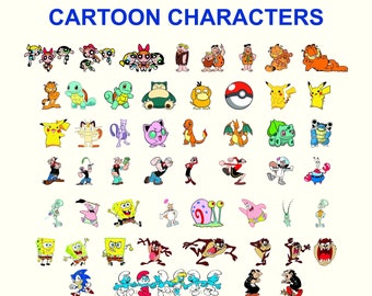 Cartoon Characters SVG Bundle SVG Files for Cricut Digital - Etsy