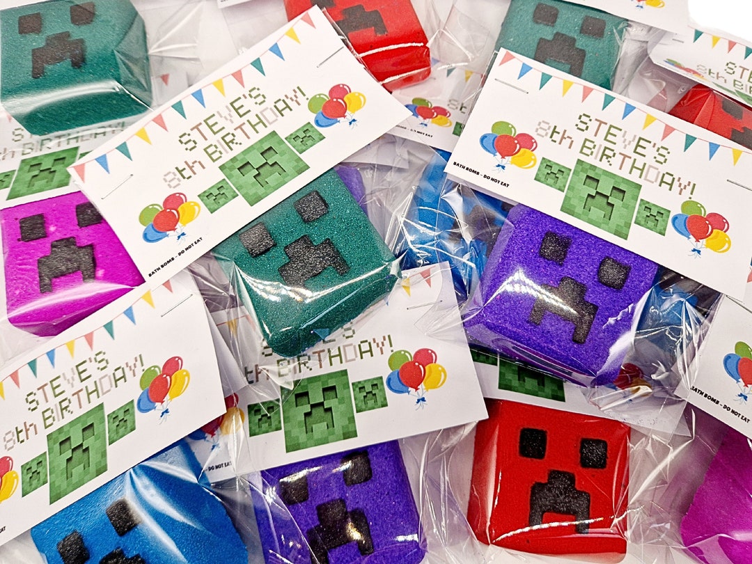 Minecraft Party Favours, Bath Bomb Party Favours, Customisable Party ...