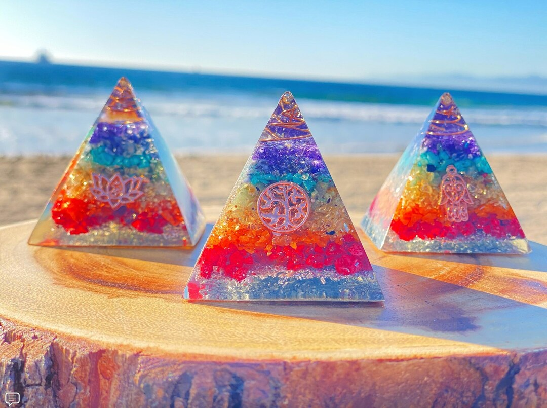 Resin Chakra Crystal Pyramid - Etsy