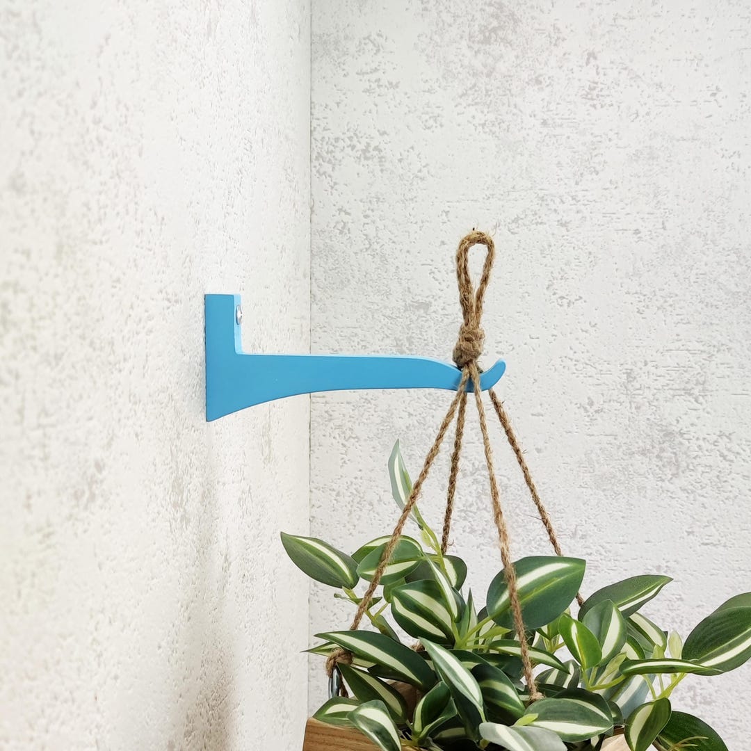 Blue Wall Hook for Hanging Plants. Macrame Hook. Indoor Plant Hanger ...