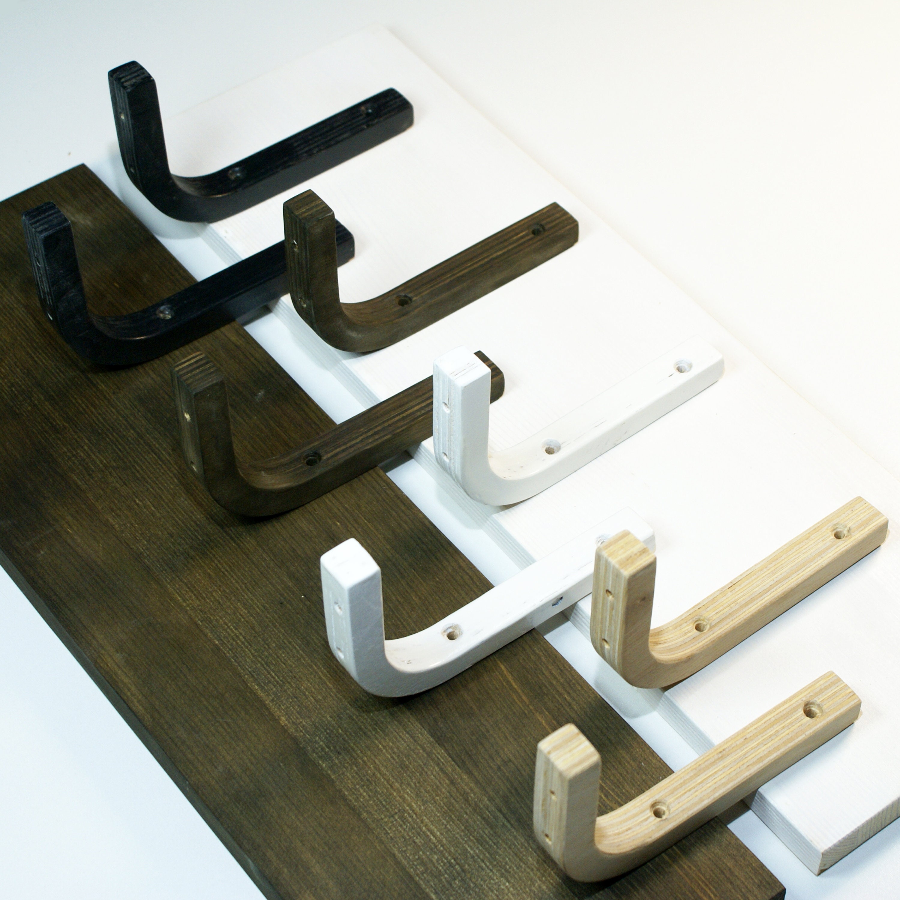 Modern Pine Shelf Brackets: Solid Wood Wall Mount (set of 2) - Etsy