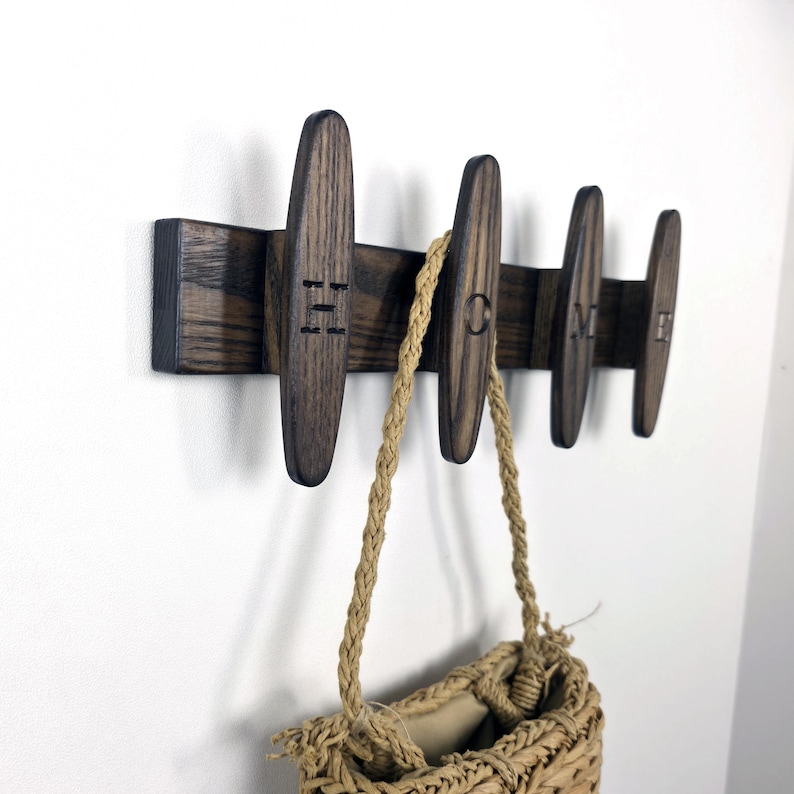 Personalized Wooden Wall Coat Rack, Custom Letters Entryway Organizer ...