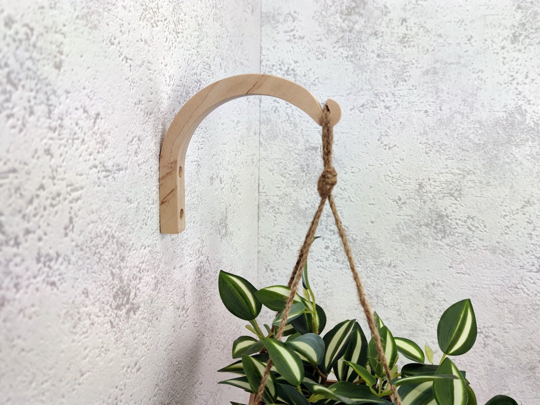 Hanging Wooden Plant Hook, Plants Wall Hanger Hook, Indoor Plants ...