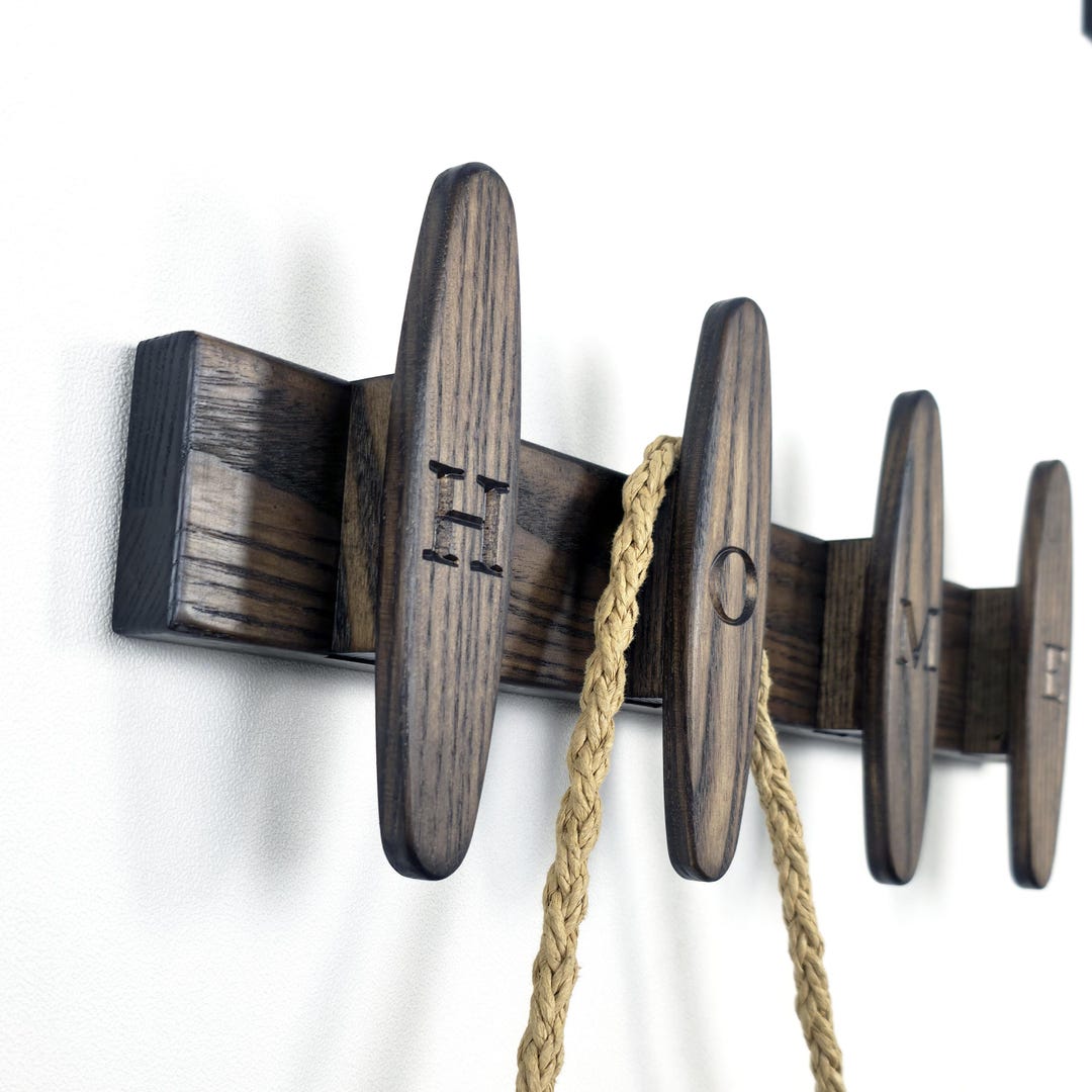 Personalized Wooden Wall Coat Rack, Custom Letters Entryway Organizer ...