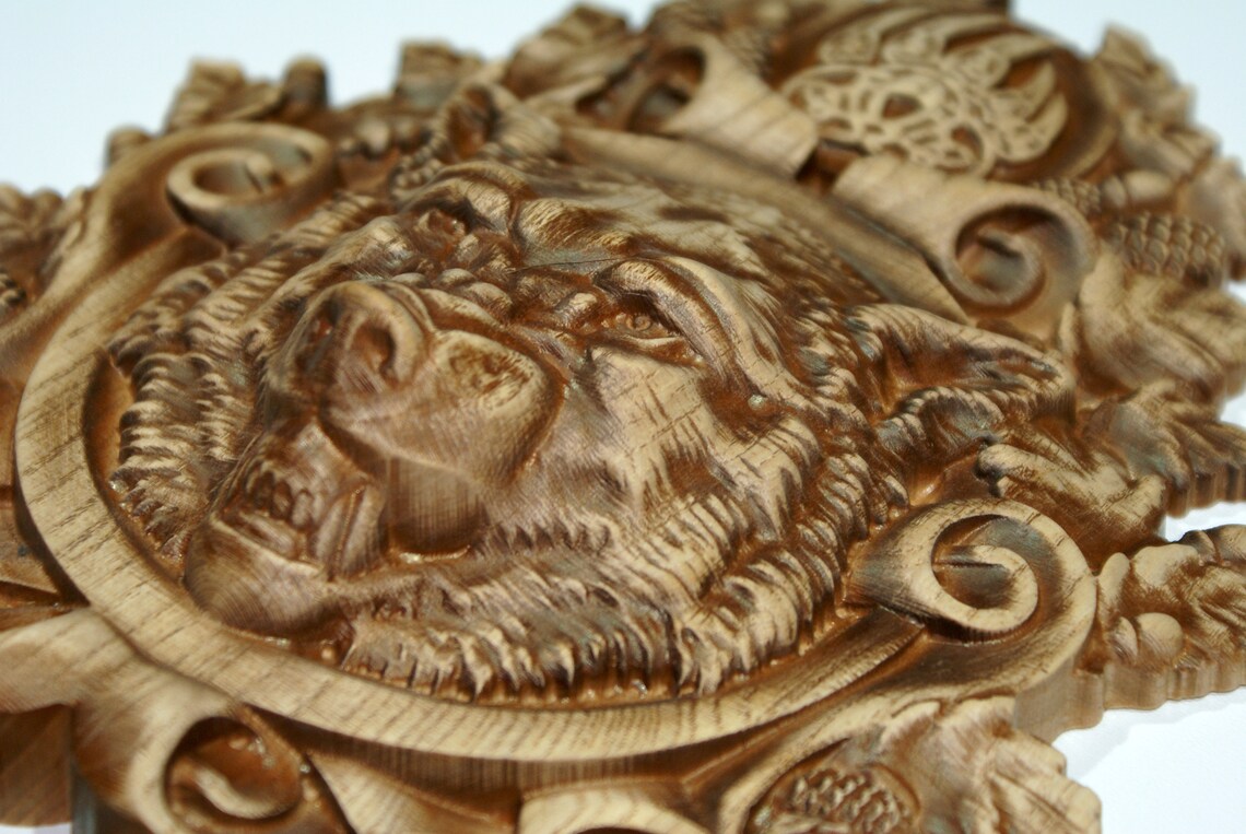 Artistic Wolf Wood Carving Viking Wood Carvings Wooden Wolf - Etsy