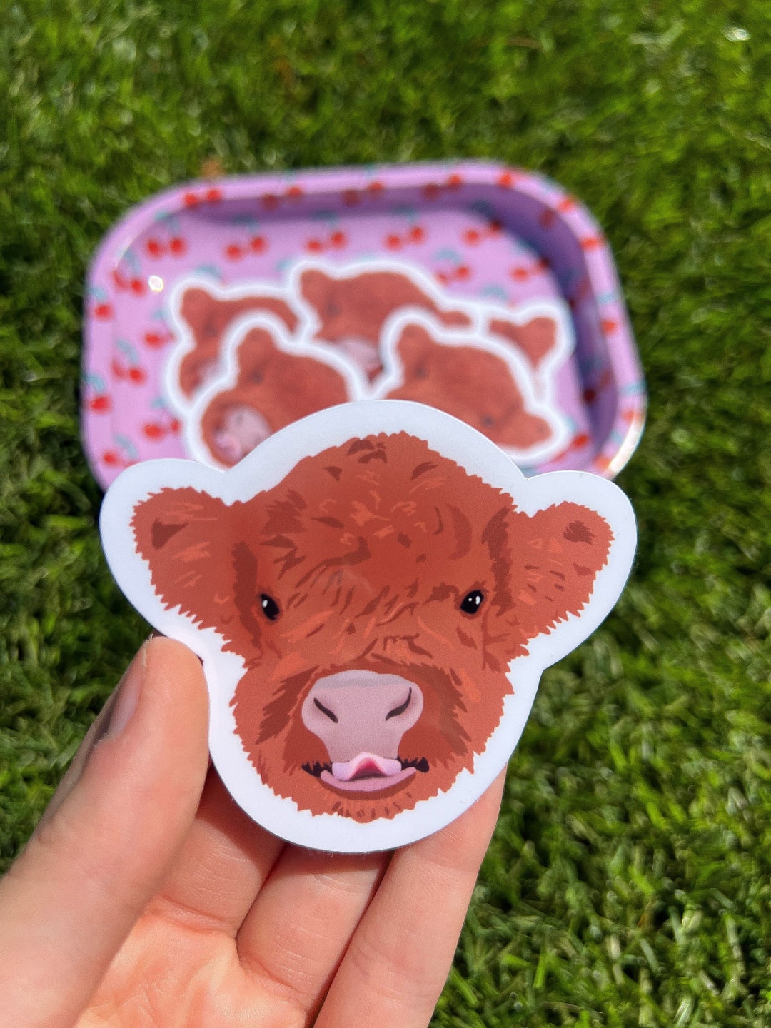 Baby Cow Sticker, Fluffy Cow Sticker, Baby Cow, Cute Cow Sticker ...