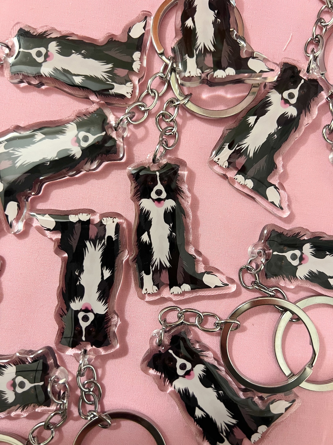 Border Collie Keychain Acrylic Keychain Dog Keychain - Etsy
