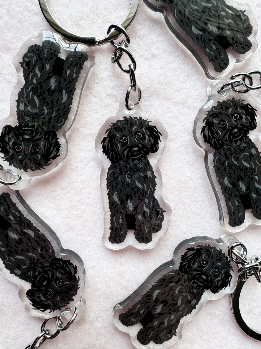 Black Cockapoo Keychain, Acrylic Keychain, Dog Keychain, Original ...