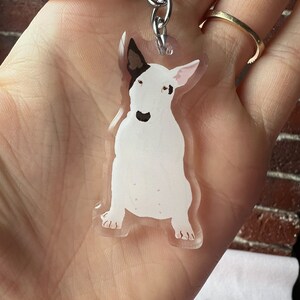 Bull Terrier Keychain, Acrylic Keychain, Dog Keychain, Original Artwork ...