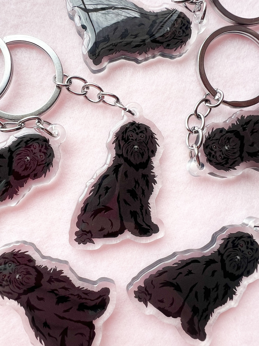 Black Goldendoodle, Labradoodle Keychain, Acrylic Keychain, Dog ...