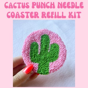 Cactus Coaster Punch Needle Refill Kit, DIY Punch Needle Coaster - Etsy