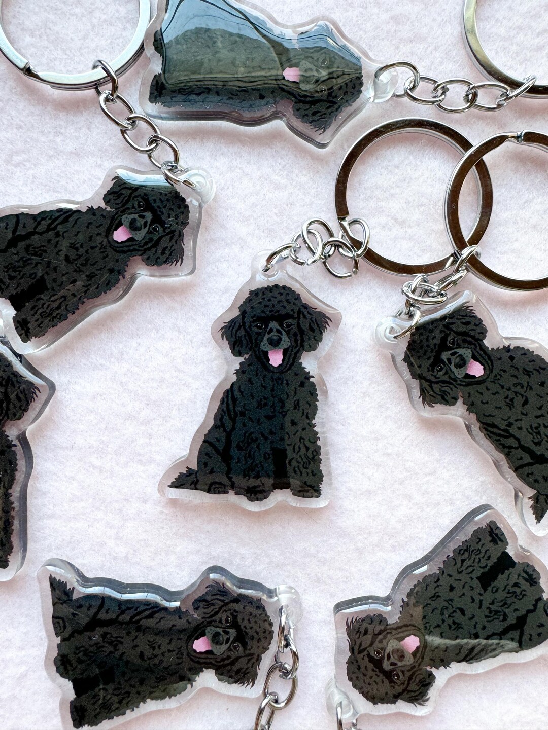 Toy Poodle Keychain, Mini Poodle Keychain, Acrylic Keychain, American ...