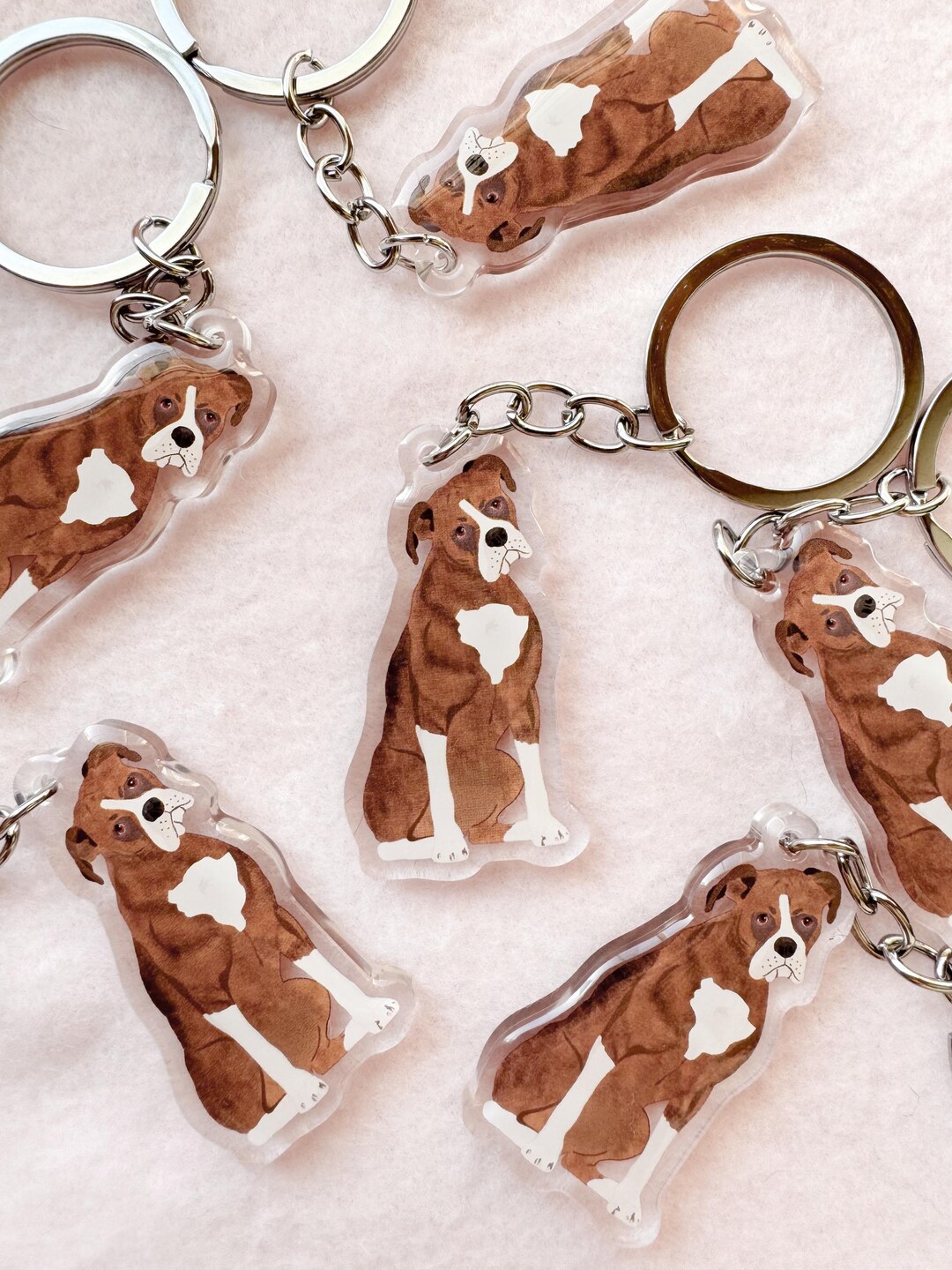 Flashy Brindle Boxer Keychain, Acrylic Keychain, Dog Keychain, Original ...
