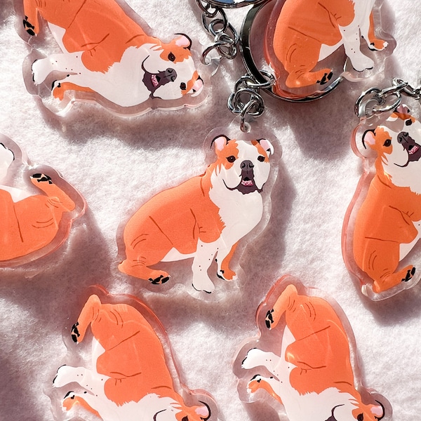 Bulldog Keychain - Etsy