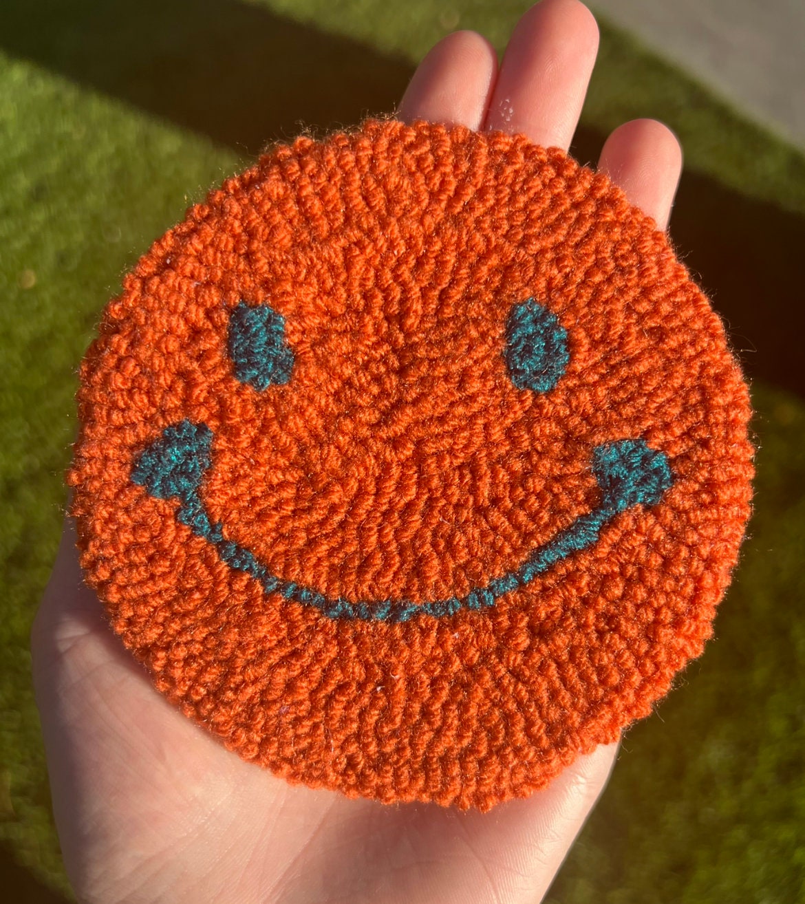 Smiley Face Coasters Tufted Coasters Hand-tufted Coasters - Etsy