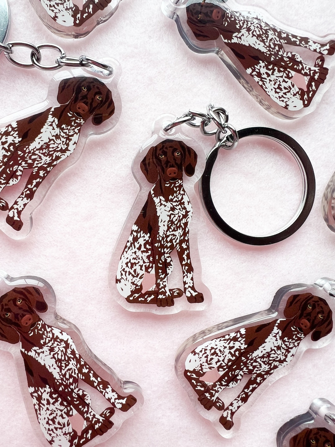 German Shorthair Pointer Keychain, Acrylic Keychain, Dog Keychain ...