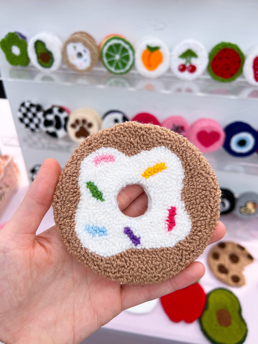 Donut Coaster, Tufted Coaster, Hand-tufted Coaster, Home Decor, Coaster ...