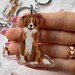 Brown Tri-color Border Collie Keychain, Acrylic Keychain, Dog Keychain ...
