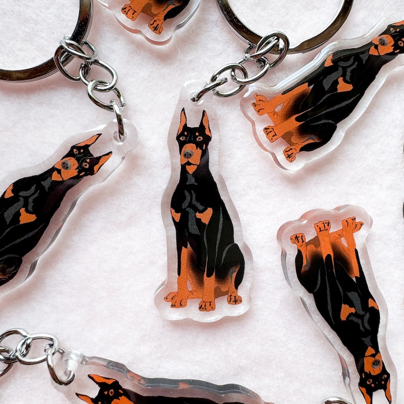 Doberman Acrylic Keychain - Etsy