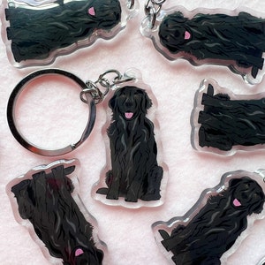 Black Golden Retriever Keychain, Flat Coated Retriever Keychain ...