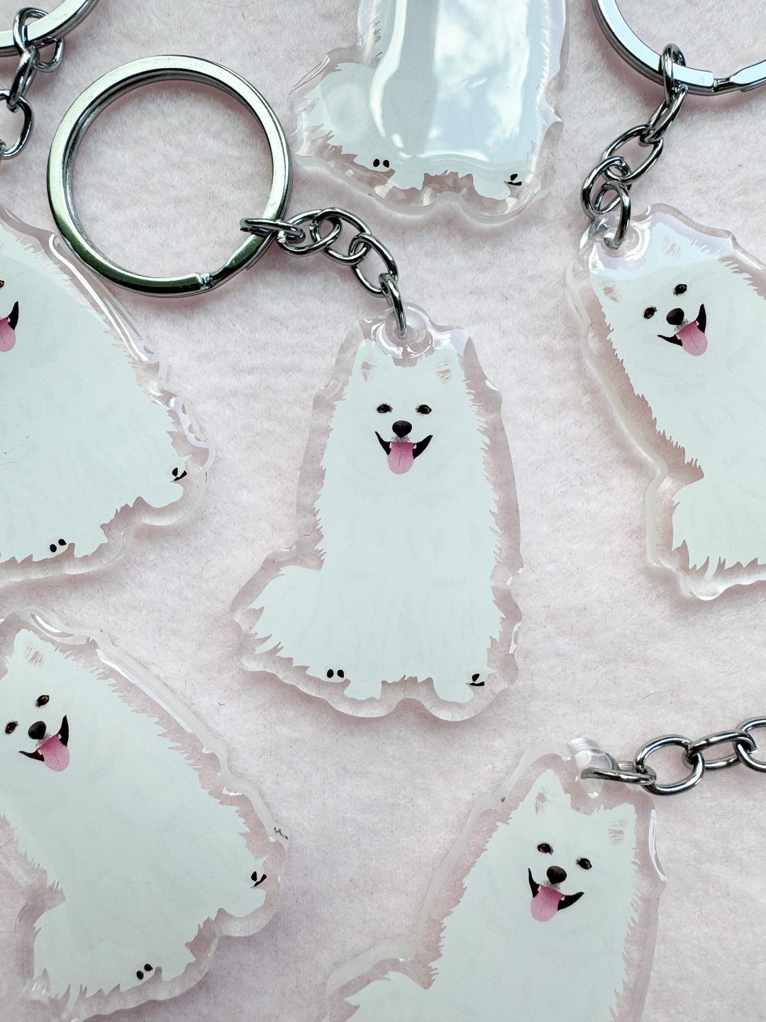 Japanese Spitz Keychain, Acrylic Keychain, Dog Keychain, Original ...
