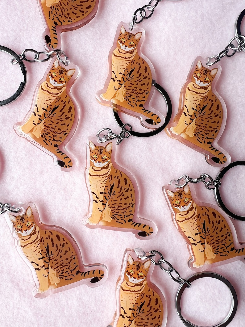 Bengal Keychain, Acrylic Keychain, Cat Keychain, Original Artwork ...