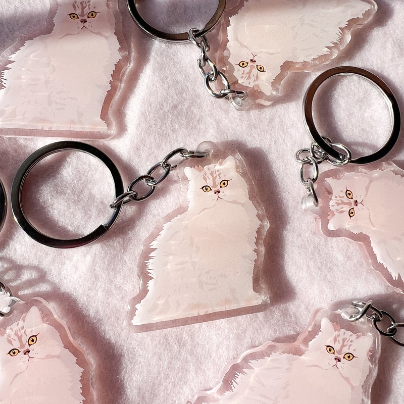 Cat Keychain - Etsy
