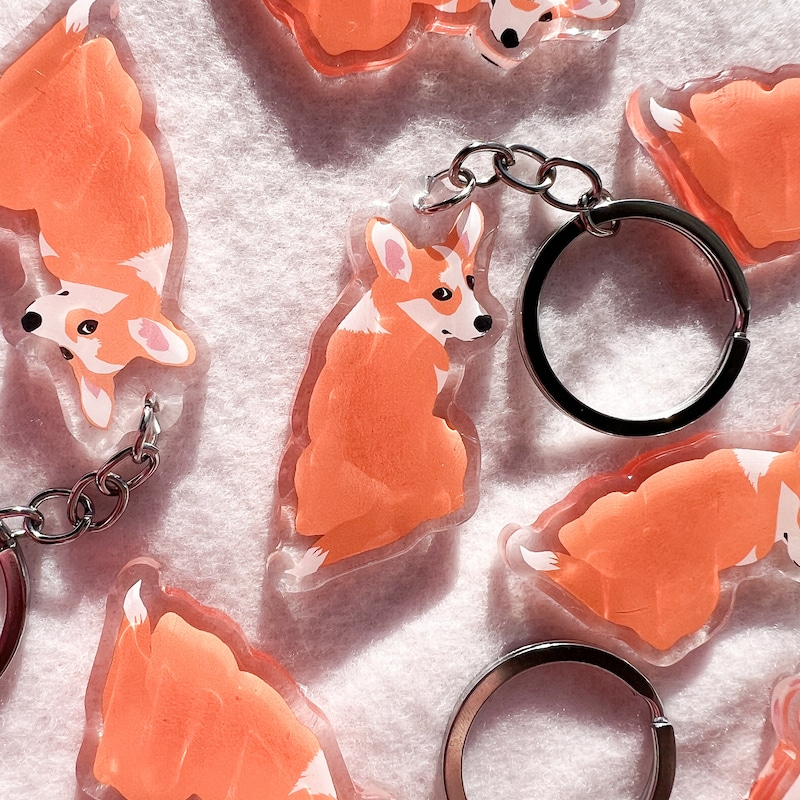 Corgi Keychain - Etsy
