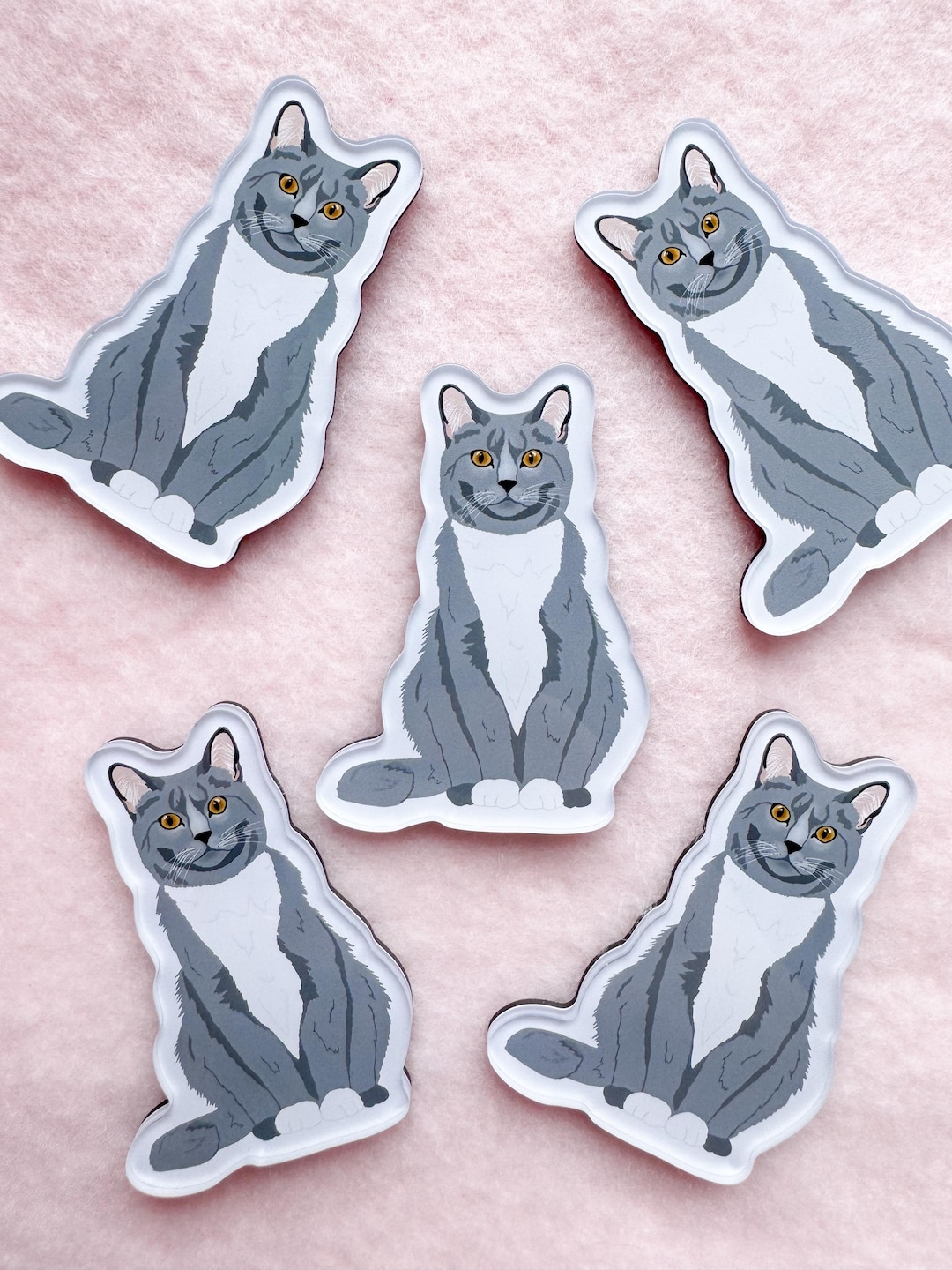 Gray Tuxedo Cat Magnet, Original Artwork Magnet, Cat Magnet - Etsy