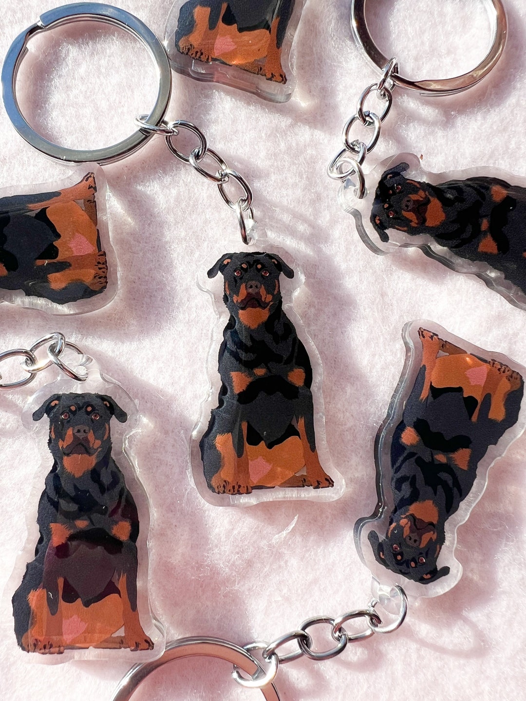 Rottweiler Keychain, Acrylic Keychain, Dog Keychain, Original Artwork ...