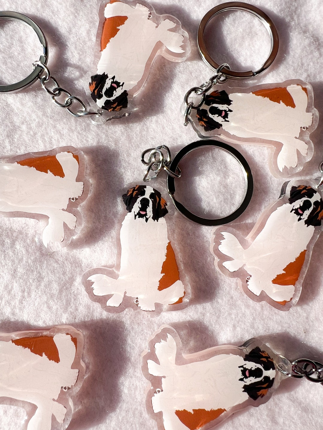 St. Bernard Keychain, Acrylic Keychain, Saint Bernard Keychain, Dog ...
